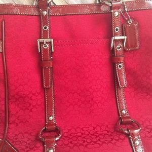 Coach | Bags | Coach Mini Signature C Gallery Red Tote | Poshmark